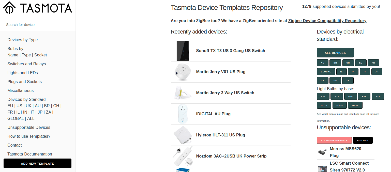 Tasmota llega casi a los 1300 dispositivos soportados - Domótica en Casa